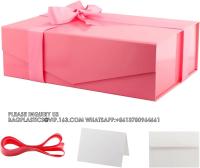 China Gift Boxes With Ribbons, Glossy Pink Gift Boxes For Presents, Bridesmaid Proposal Box, Extra Large Gift Box for sale