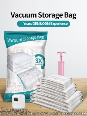 China Factory Price Eco Friendly Space Saver Compressed Bag Vacuum Storage Bag Set With Pump For Clothes Mattress for sale
