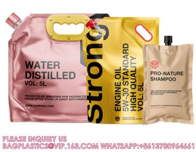 China Custom Printing Spouted Aluminum Foil 1L 2L 2.5L 5L Kangen Water Liquid Refill Pouch Drinks Juice Packaging for sale