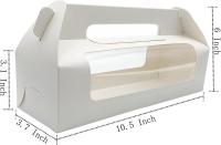 China Window Roll Cake Gable Boxes Bulk With Handle & Cake Boards, Homemade & Bakery White Paper Favor Containers, Easy Carrying, Gift Boxes For Christmas Wedding for sale
