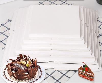 China White 10 Inch Wave Cake Boards 15-Packs Squares Base Food-Grade Cardboard Wave Cake Plate Cake Board - Grease-Proof Square Golden Cardboard Base for Mousse, Cupcakes, Bread, Sweets, Desserts Disposa for sale