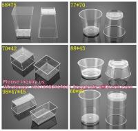 China Plastic Dessert Cups With Lids And Sporks, Clear Square Cake Cups Dessert Containers For Pudding Parfait Fruit Yogurt And Shortcake for sale