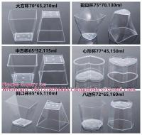 China Aviation cup  Aviation tray  Aviation box  Aviation container Dessert Cups With Lids And Spoons, Mini Plastic Parfait Cups For Parties, Clear Square Cups For Appetizer Cake Ice-Cream for sale