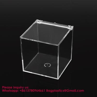 China Clear Acrylic Box with Lid Plastic Small Acrylic Boxes Decorative Storage Box Jewelry Display Mini Clear Container for Home Candy Pill Tiny Jewelry Square for sale