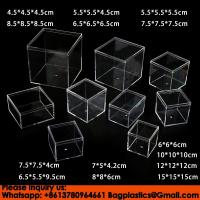 China Acrylic Box With Lid, Clear Cube Display Case, Multi-Purpose Box Square Container For Holding Staples, Highlighters, Adhesive Tape, Paper Clips, Stamps, Display In Office Or Home for sale