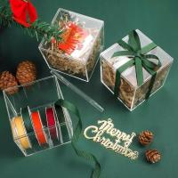 China Small Acrylic Box 4 Packs Clear Boxes With Lid Acrylic Square Cube For Display Jewelry Storage Boxes Party Decorative Box for sale