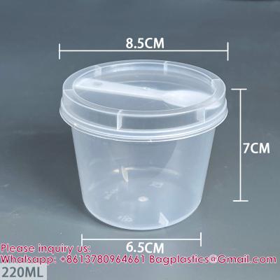 China Oz Clear Buckets With Lid Plastic Ice Cream Buckets With Lid And Handle Ice Cream Tub Food Storage Containers Round Plastic Pails Freezer And Microwave Safe For Food for sale