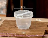China Oz Plastic Dessert Cups With Lids And Spoons, Clear Yogurt Parfait/Appetizer Cup With Lids For Party, Mini Round Dessert Cups With Spoons For Pudding/Jello/Milkshake/Fruit/Ice Cream for sale
