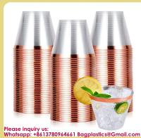China Gold Rimmed Fancy Disposable Party Cup Wedding Cup Drinking Tumblers Cocktail Glasses Perfect for Party Crystal Clear Plastic Tumblers With Gold Rim For Party'S & Weddings Pack for sale