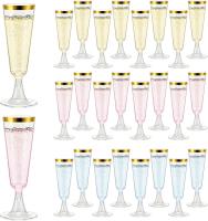 China Plastic Champagne Flutes Disposable Glasses, 5oz Clear Champagne Toasting Glasses Bar Bulk Cocktail Cup Suitable for Weddings, Cocktail Parties & Outdoor Celebrations for sale
