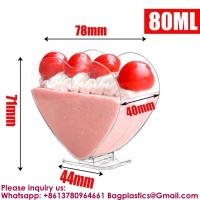 China Heart Shaped Dessert Cups,2.7 Oz Plastic Mini Dessert Cup With Spoon,Disposable Plastic Parfait Cups For Party, Buffet, Valentine'S Day, Wedding for sale