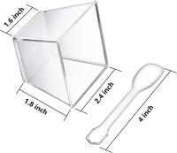 China 3.8 Oz Plastic Dessert Cups With Spoons Pack, Clear Square Mini Dessert Cups Appetizer Cups Parfait Cups Tumbler Cups For Mousse Puddings, Party Supplies for sale