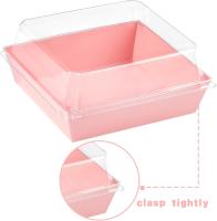 China Small Charcuterie Boxes With Clear Lids, To Go Paper Dessert Boxes Bakery Boxes, 5 Inches Disposable Food Containers For Cookies, Cupcakes, Slice Cakes, Strawberries for sale