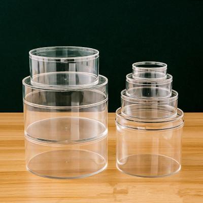 China Round Acrylic Container With Lid - Clear Round Box Organizer  Storage Boxes For Candy, Pill, Nails, Beads And Tiny Jewelry for sale