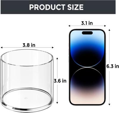 China Clear Round Makeup Brush Holder & Pencil Cup, Versatile Cylinder Container Organizer For Desk, Cosmetics, Toothbrush, Crayons, Utensils, Office & Stationery Supplies for sale