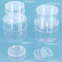 China Clear Acrylic Round Box Mini Sweet Container Plastic Favor Gift Boxes Transparent Candy Chocolate Packaging With Lid Storage Boxes for Candy,Pill, Nails, Beads and Tiny Jewelry for sale