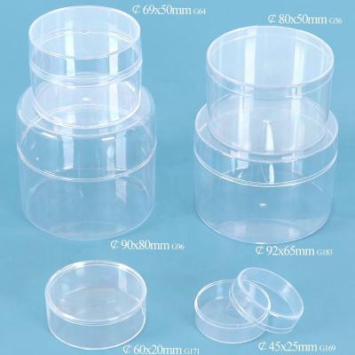 China Clear Acrylic Round Box Mini Sweet Container Plastic Favor Gift Boxes Transparent Candy Chocolate Packaging With Lid Storage Boxes for Candy,Pill, Nails, Beads and Tiny Jewelry for sale