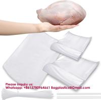 China Shrink Wrap Freezer Poultry Shrink Bags Chicken 3 Size Clear Poultry Heat Shrink Wrap With White Ties  Clear Silicone Straw For Rabbits Turkey Meat Food Storage for sale