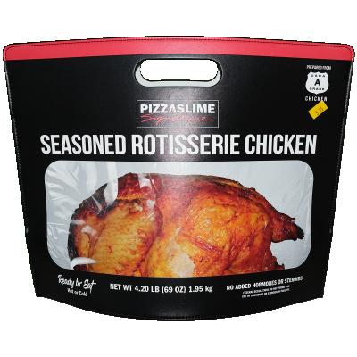 China Factory OEM Printed Food Grade Rotisserie Chicken Packaging Microwave Hot Anti-Fog Pouch Zipper Handle Roasted Chicken Bags Stand Up Whole Grilled Rotisserie Roasted Chicken Packaging Bags for sale