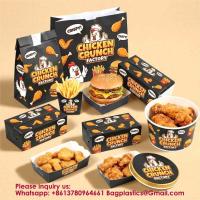 China Restaurant Takeaway Burger Fried Chicken Snack Packaging Box Custom Logo Food Paper Box Clamshell Shape Eco-Friendly Recyclable Disposable Biodegradable Food Grade Cardboard Snacking French Fries for sale