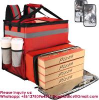 China Food Delivery Backpack,Large Insulated Backpack For Doordash/Uber Eeats, Expandable Cooler Bags For Bike/Motorcycle With Reflective Strip/Cup Holders,Reusable Pizza Food Delivery Bag With Hand Straps for sale