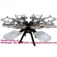 China Automatic Silk Screen Printers Rotary Machine Manual Grade 6 Station Screen Printing Machine For Solar Cell Ribbon Solar Cell New Condition For Label Card Paper Printer for sale