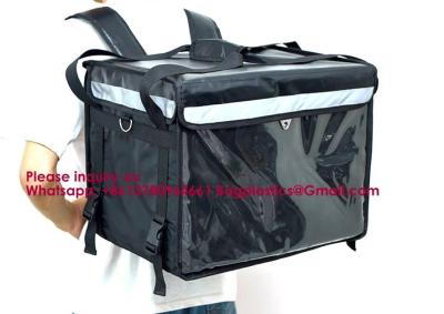China Custom Logo Commercial Thermal Waterproof Food Delivery Bag Backpack For Pizza Hot Just Eat With Backlight For Scooter Large Storage Portable Delivery Bag Waterproof Fast Food For Catering Packaging for sale