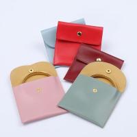 China Biodegradable Fruit Leather Metal Snap Bag Jewelry Bag Jewelry Bracelet Necklace Ring Storage Bag Card Holder Custom Logo for sale