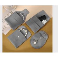 China Fashionable Energy Customized LOGO Gray Flannel Bag Thickened Snap Cloth Bag Microfiber Flannel Ring Storage Jewelry Bag for sale