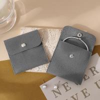 China Fashionable Energy Customized LOGO Gray Flannel Bag Thickened Snap Cloth Bag Microfiber Flannel Ring Storage Jewelry Bag for sale