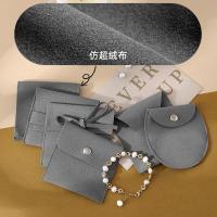 China Fashionable Energy Customized LOGO Gray Flannel Bag Thickened Snap Cloth Bag Microfiber Flannel Ring Storage Jewelry Bag for sale