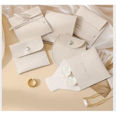 China Jewellery Pouch Customized LOGO Apricot Microfiber Velvet Bag Envelope Bag Anti-Oxidation Jewelry Storage Jewelry Bag for sale