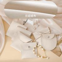 China Jewellery Pouch Customized LOGO Apricot Microfiber Velvet Bag Envelope Bag Anti-Oxidation Jewelry Storage Jewelry Bag for sale