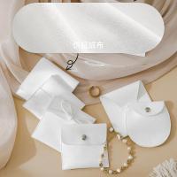 China Customized LOGO White Velvet Bag Jewelry Accessories Thickened Snap Button Bag Anti-Oxidation Jewelry Storage Bag for sale