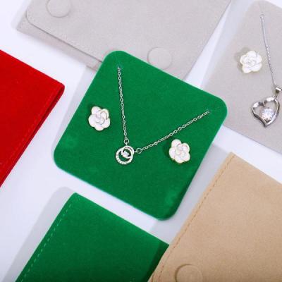China Double Snap Velvet Bag Double-Sided Velvet Jewelry Bag Earrings Necklace Pendant Storage Packaging Bag Inner Card Board for sale