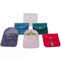 China Velvet Snap Jewelry Bag Velvet Bag Jewelry Bag Gold Buckle Flip Jewelry Bag Ring Bracelet Necklace Storage Bag for sale