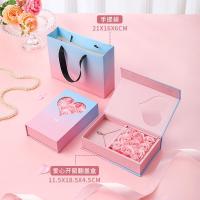 China Chinese Valentine'S Day Flip Jewelry Gift Box Valentine'S Day Jewelry Box Nine Roses Gift Box Eternal Flower Jewelry Packaging Box for sale