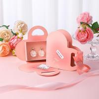 China Romantic Valentine'S Day Portable Gift Box Couple Ring Storage Jewelry Gift Box Chinese Valentine'S Day Heart-Shaped Jewelry Packaging Box for sale