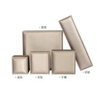 China High-Grade Gold Label PU Jewelry Box Ring Box Bracelet Pendant Necklace Packaging Box Jewelry Packaging Box Customization for sale