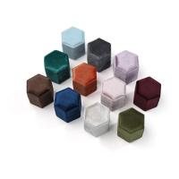 China Jewelry Box Square Velvet Ring Box Retro Double Ring Box Flannel Earring Jewelry Box Jewelry Packaging Box for sale
