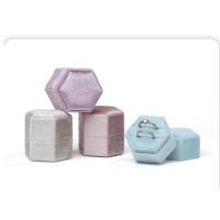 China Jewelry Box Square Velvet Ring Box Retro Double Ring Box Flannel Earring Jewelry Box Jewelry Packaging Box for sale