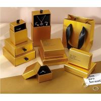 China Wholesale Customizable Gold Jewelry Packaging Box Light Luxury Special Paper Top And Bottom Cover Ring Pull-Out Hard Box Jewelry Storage Drawer Box for sale