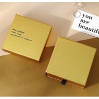 China Wholesale Customizable Gold Jewelry Packaging Box Light Luxury Special Paper Top And Bottom Cover Ring Pull-Out Hard Box Jewelry Storage Drawer Box for sale