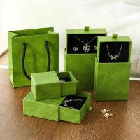 China CUSTOM LOGO Wholesale Customizable Factory Green Drawer Box Jewelry Box Ring Earring Pendant Necklace Bracelet Jewelry Packaging Box for sale