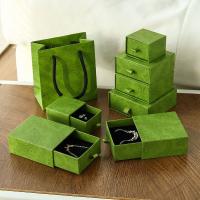China CUSTOM LOGO Wholesale Customizable Factory Green Drawer Box Jewelry Box Ring Earring Pendant Necklace Bracelet Jewelry Packaging Box for sale