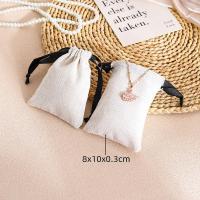 China Customized LOGO Wholesale Customizable Cotton And Linen Drawstring Bag Small Cotton Canvas Jewelry Bag Jewelry Drawstring Storage Bag for sale