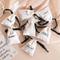 China Customized LOGO Wholesale Customizable Cotton And Linen Drawstring Bag Small Cotton Canvas Jewelry Bag Jewelry Drawstring Storage Bag for sale