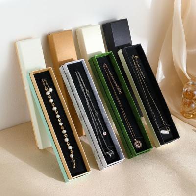 China Customized LOGO Wholesale Multi-Color Watch Box Jewelry Storage Blue Pink White Powder Top And Bottom Cover Necklace Pendant Jewelry Packaging Box for sale
