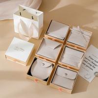 China Batch Customized LOGO White Powder Jewelry Box Velvet Bag Set Light Luxury World Cover Ring Jewelry Storage Drawer Box for sale