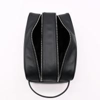 China Manufacturer Customized Genuine Leather Large Capacity Travel Cosmetic Bag Simple Light Luxury Toiletry Bag Multifunctional Double Layer Storage Bag for sale